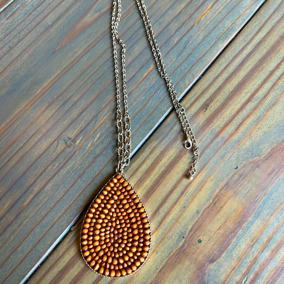 Plunder | Jewelry | Plunder Design Necklace Orange Beaded Teardrop Gold ...